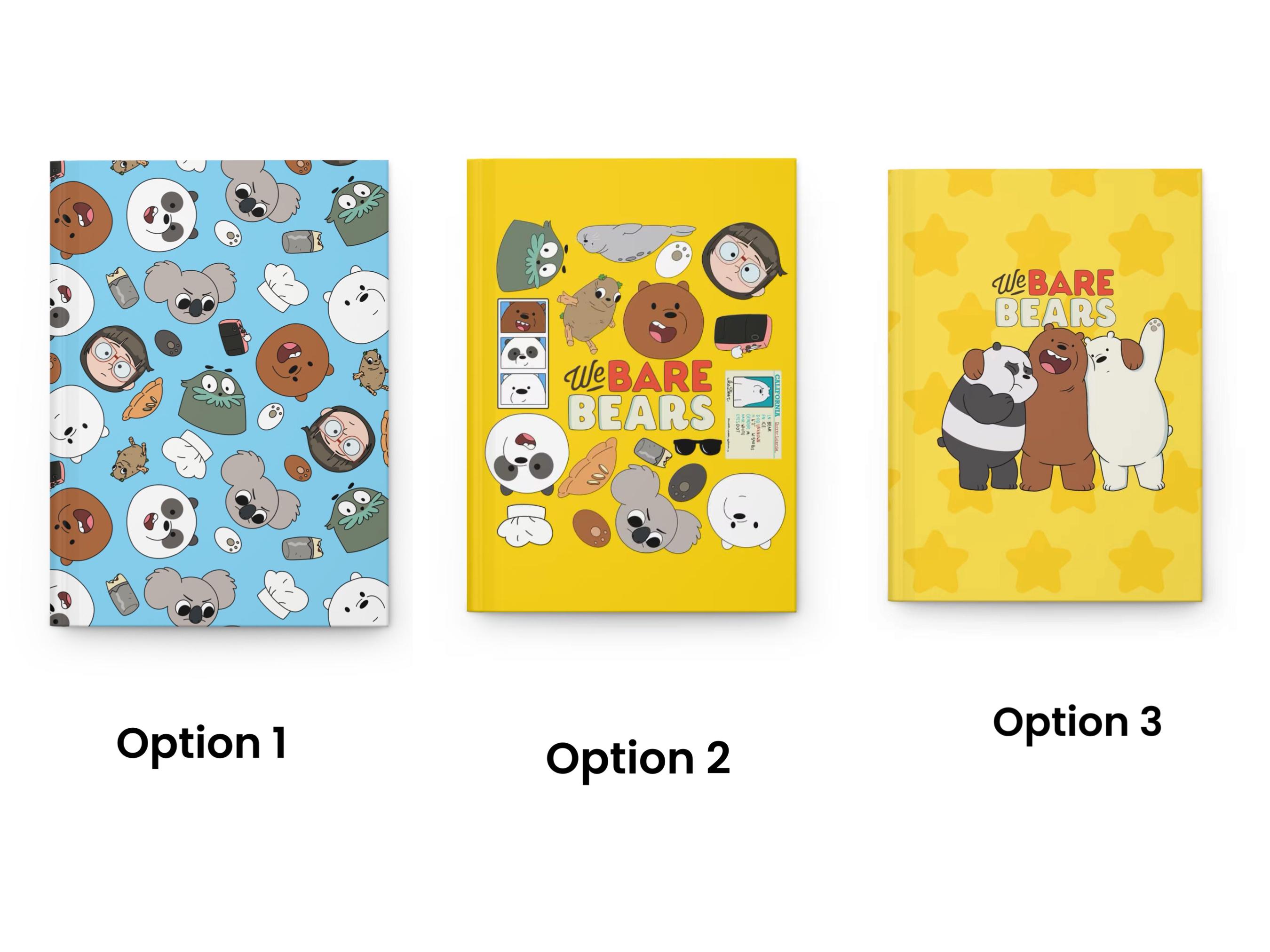 We Bare Bears Notebook | Grizzly Panda Ice Bear Hardcover Journal Matte ...