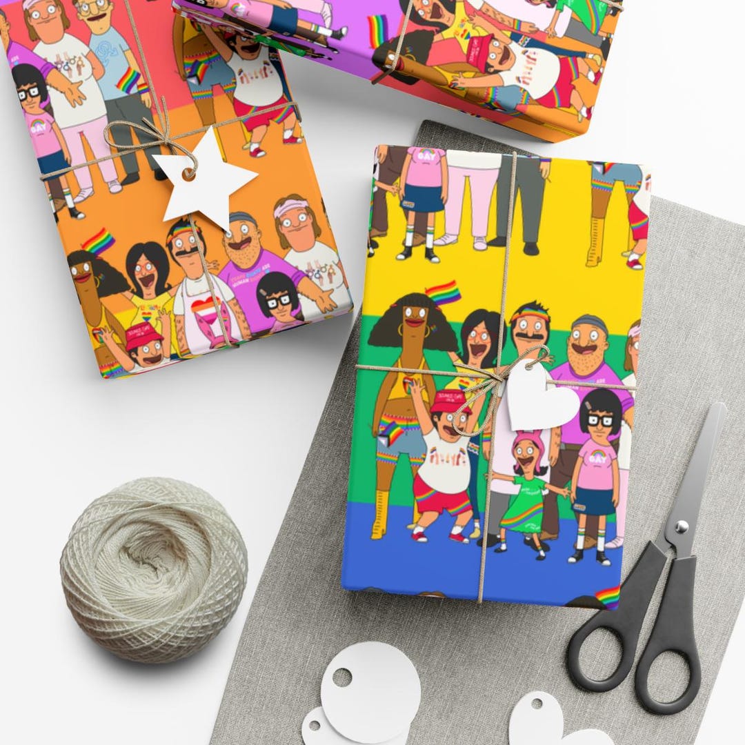 Bob's Burgers Queer Gay Pride Wrapping Paper | Bob Linda Louise Gene ...