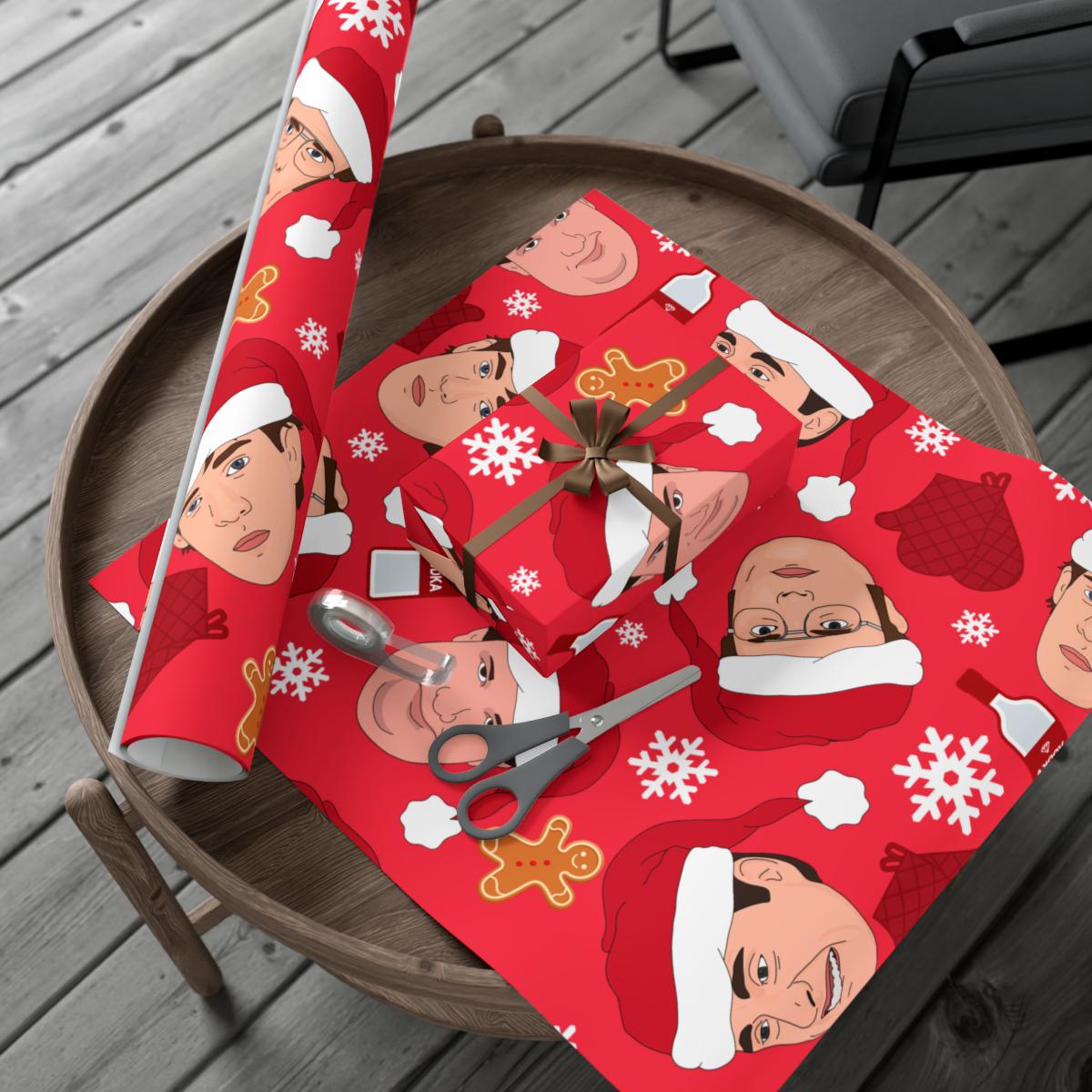 The Office Christmas Wrapping Paper | Dunder Mifflin Gift Wrap Papers ...