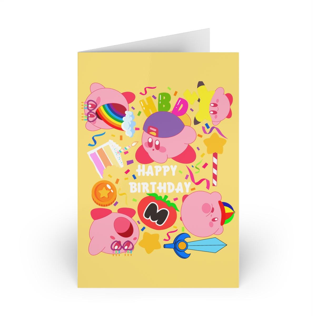 Kirby Birthday Card | Kirby Happy Birthday Card Greeting Cards Cute for ...