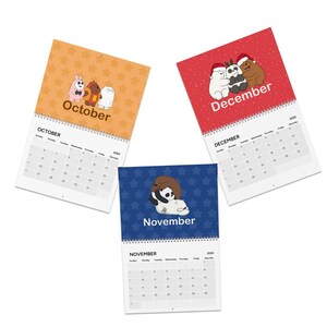 We Bare Bears Calendar (2025) Grizzly Panda Ice Bear Chloe Nom Nom ...