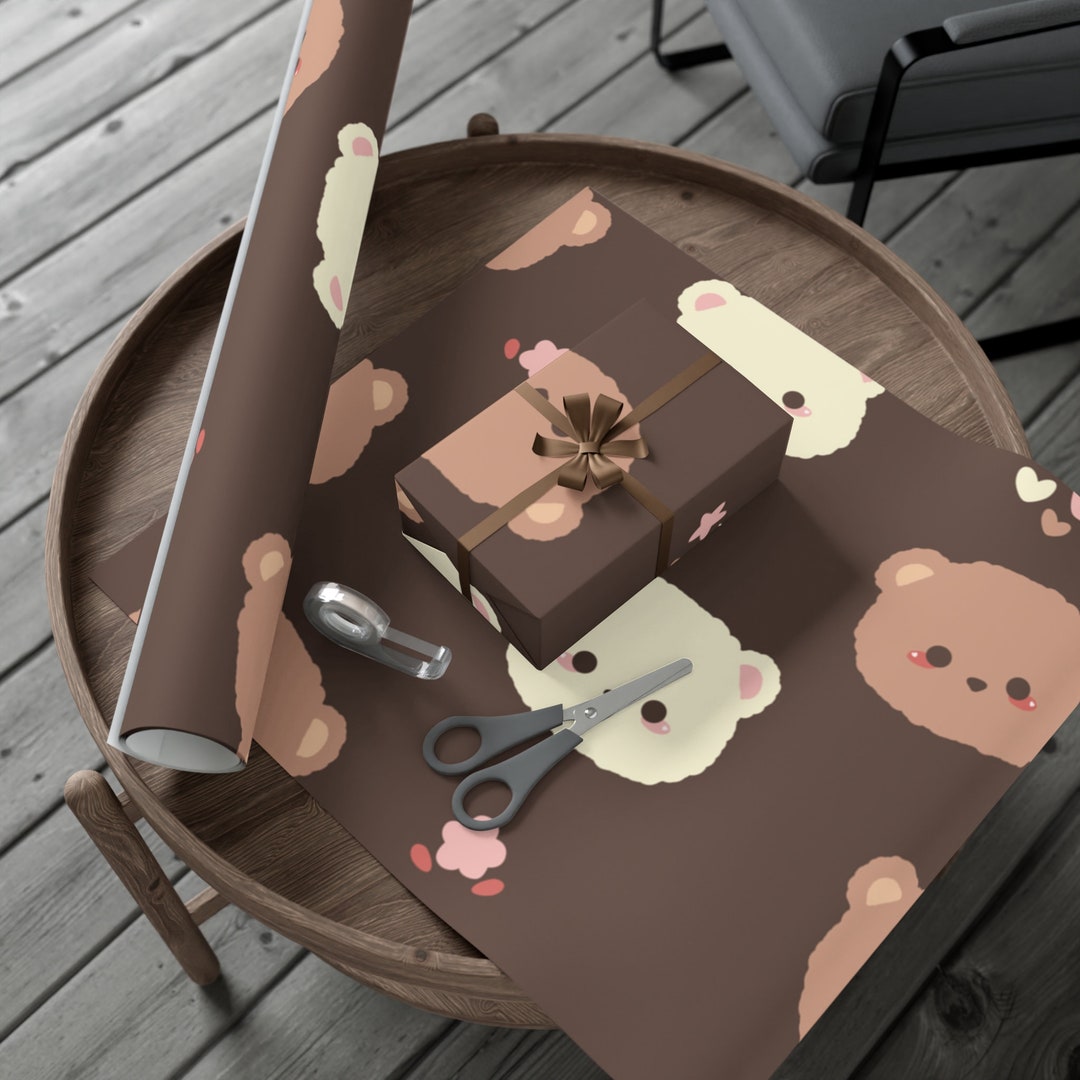 Teddy Bear Wrapping Paper Kawaii Cute Adorable Bears Gift Wrap Papers ...