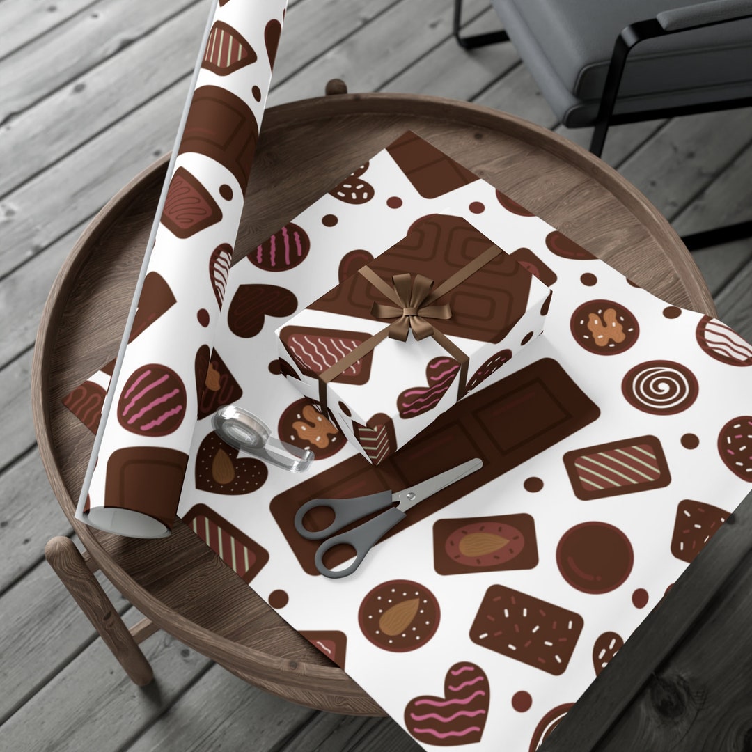 Chocolate Wrapping Paper | Valentine's Day Gift Wrap Papers Love Duo ...