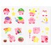 Kirby Sticker Sheets | Kirby Game Character Merch Cute Pink Stationery ...