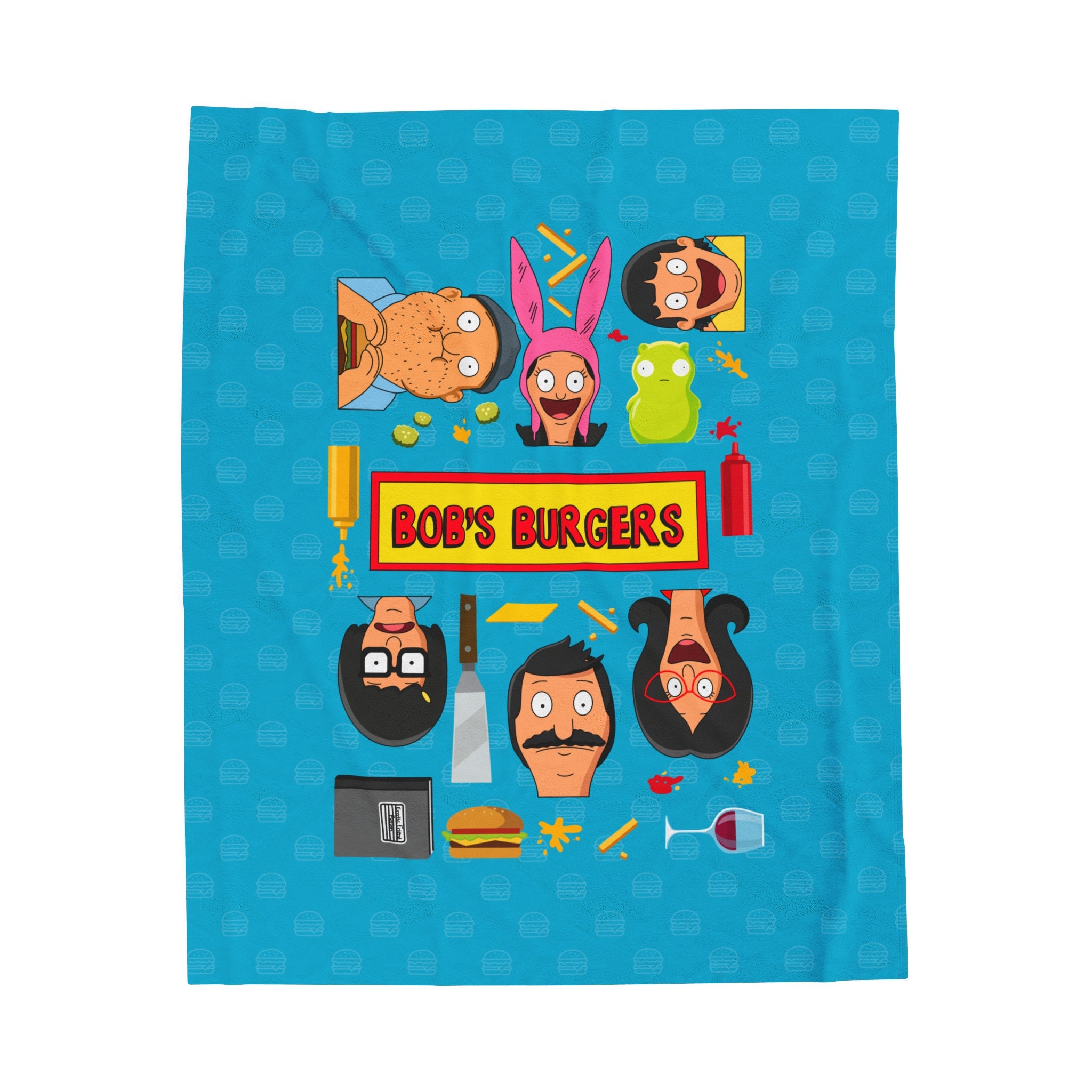 Bob's Burgers Blanket | Bob's Burgers Cover Velveteen Plush Blanket ...