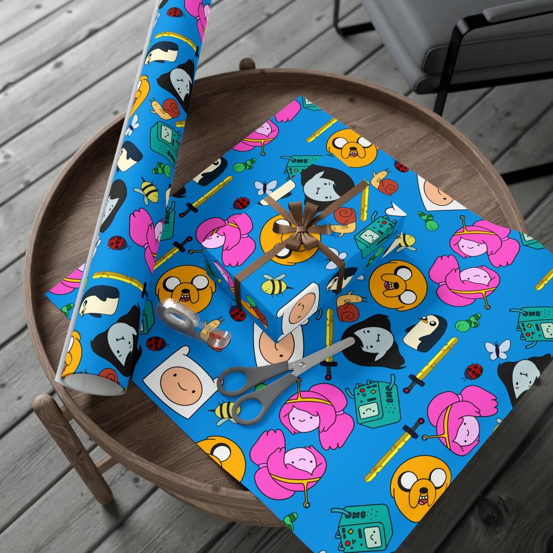 Adventure Time Wrapping Paper Finn the Human Jake the Dog BMO Marceline ...