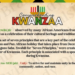 Kwanzaa Poster 18x20" Digital Print, Comprehending Kwanzaa Educational ...