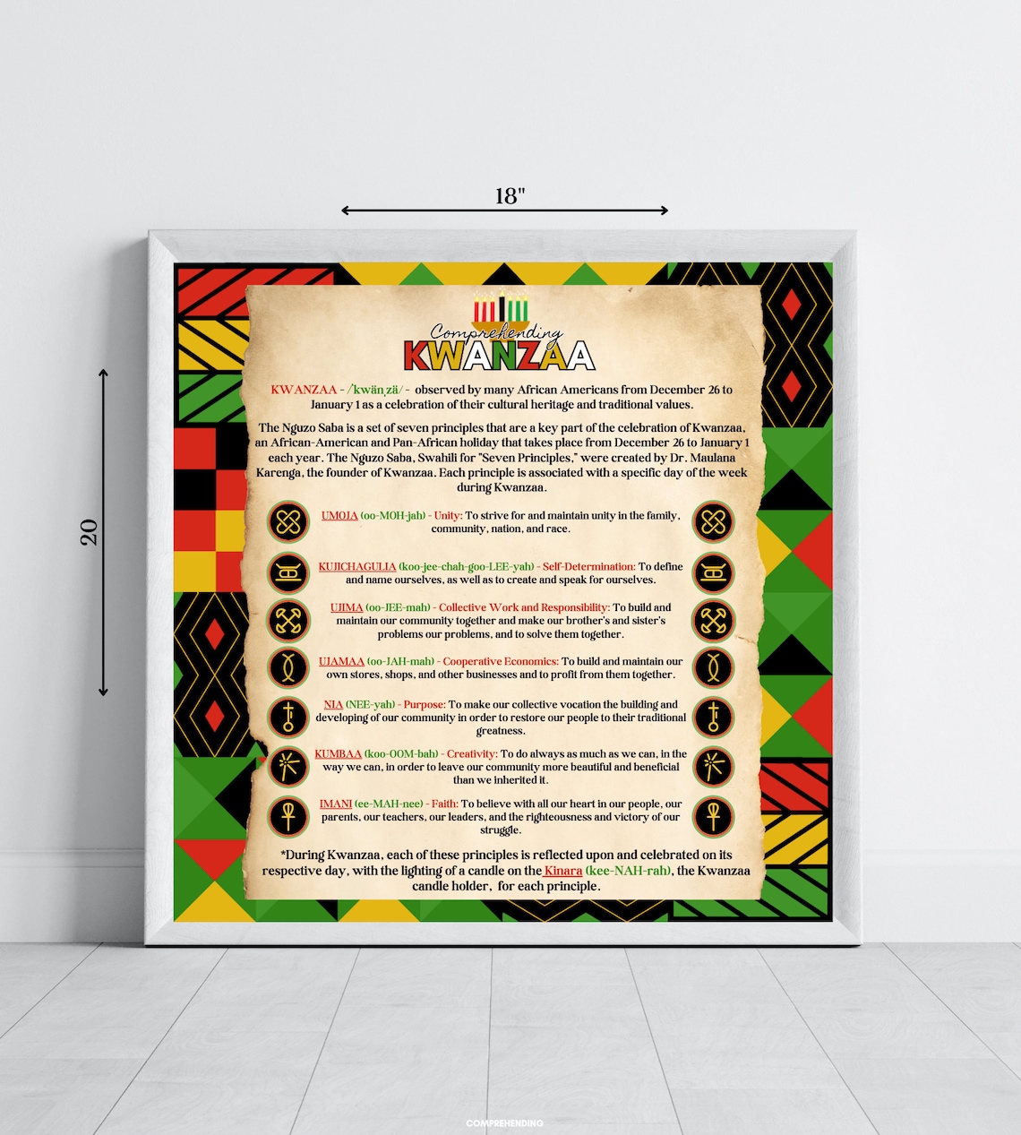 Kwanzaa Poster 18x20" Digital Print, Comprehending Kwanzaa Educational ...