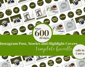 Boho Themed Canva Instagram Template Bundle Canva Template Bundle Kit ...