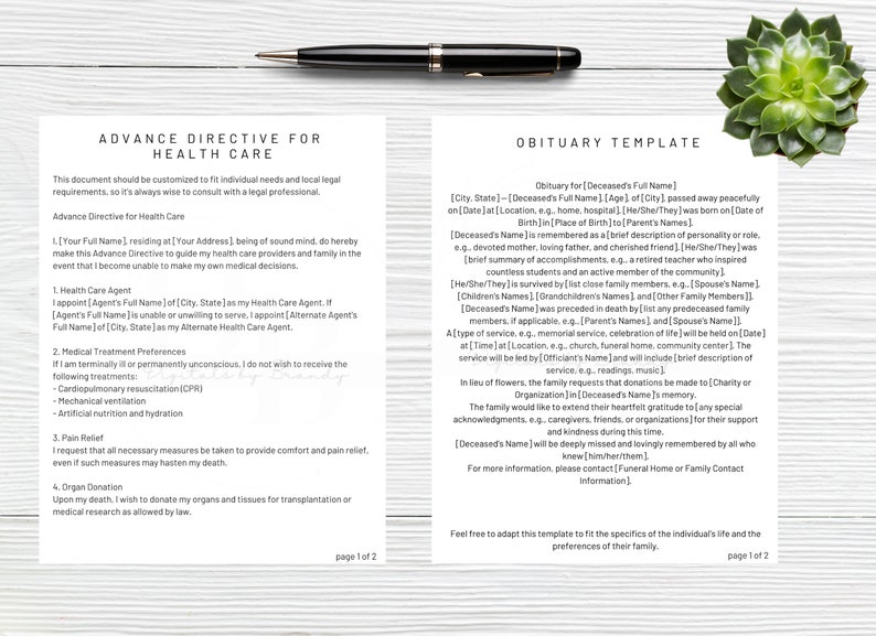 Funeral Planning Template Bundle, Emergency Binder, Celebration of Life ...