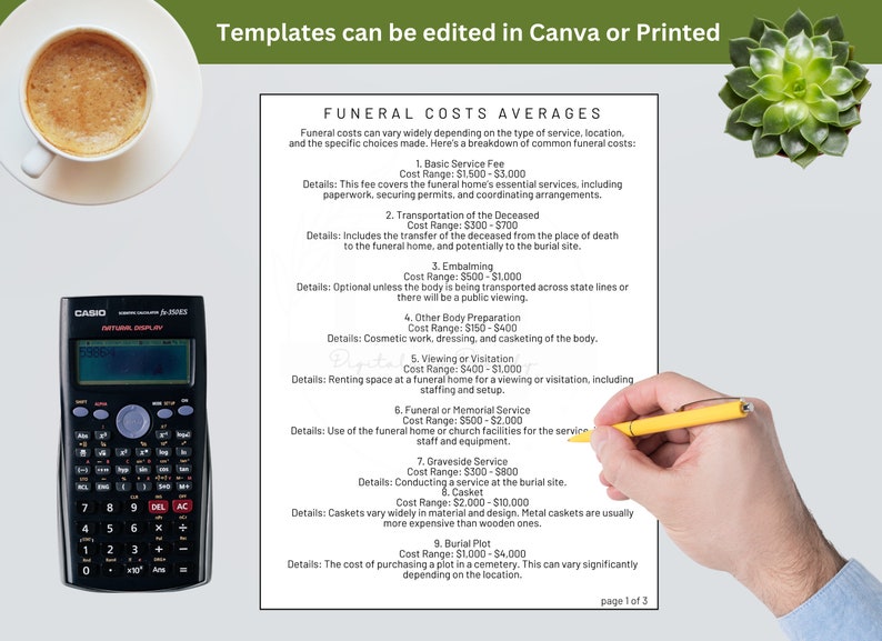 Funeral Planning Template Bundle, Emergency Binder, Celebration of Life ...