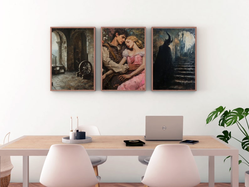 Printable Sleeping Beauty Vintage Fairytale Landscape Print, Maleficent ...