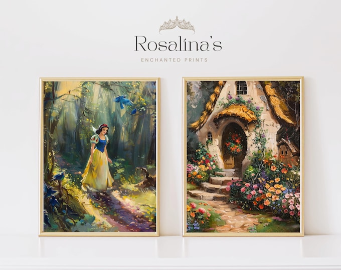 Snow White Holding Apple Fairy Tale Fantasy Princess Wall Art ...