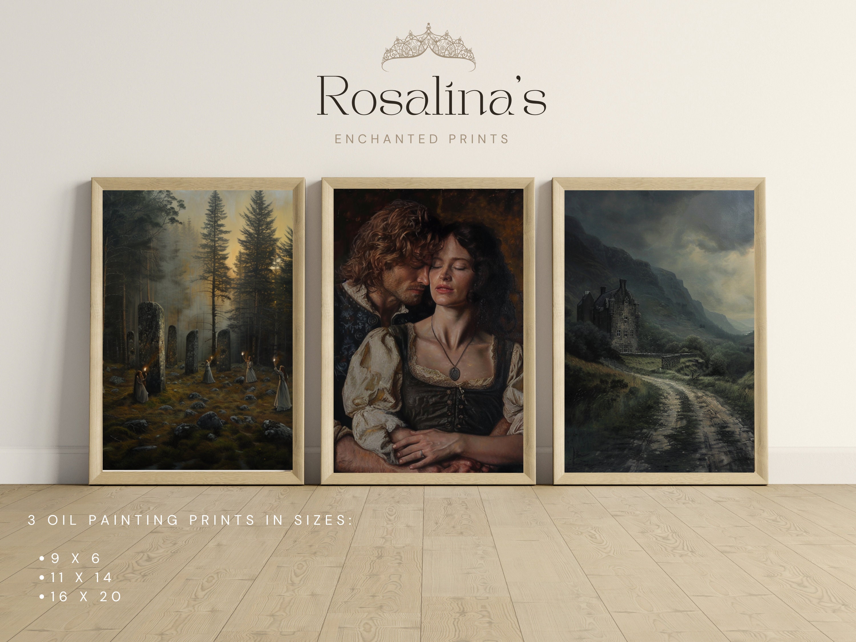 Printable Vintage OUTLANDER Oil Painting Set of 3 Download Art ...