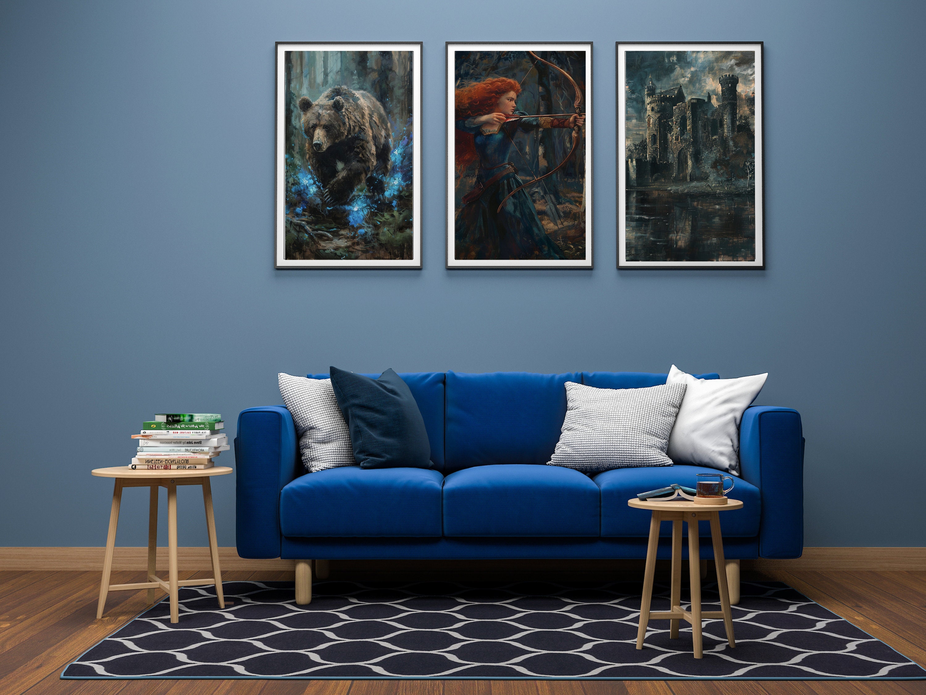 Printable Vintage Merida Oil Painting Set of 3 | Download Art, Tangled ...
