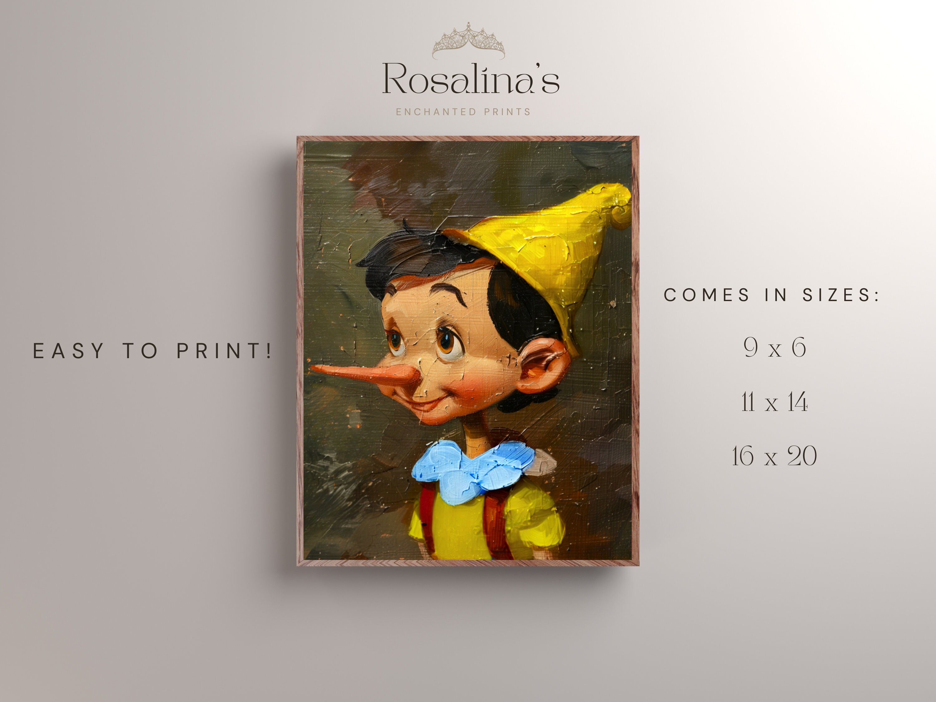Printable Vintage PINOCCHIO Oil Painting Download Art, Character Art ...