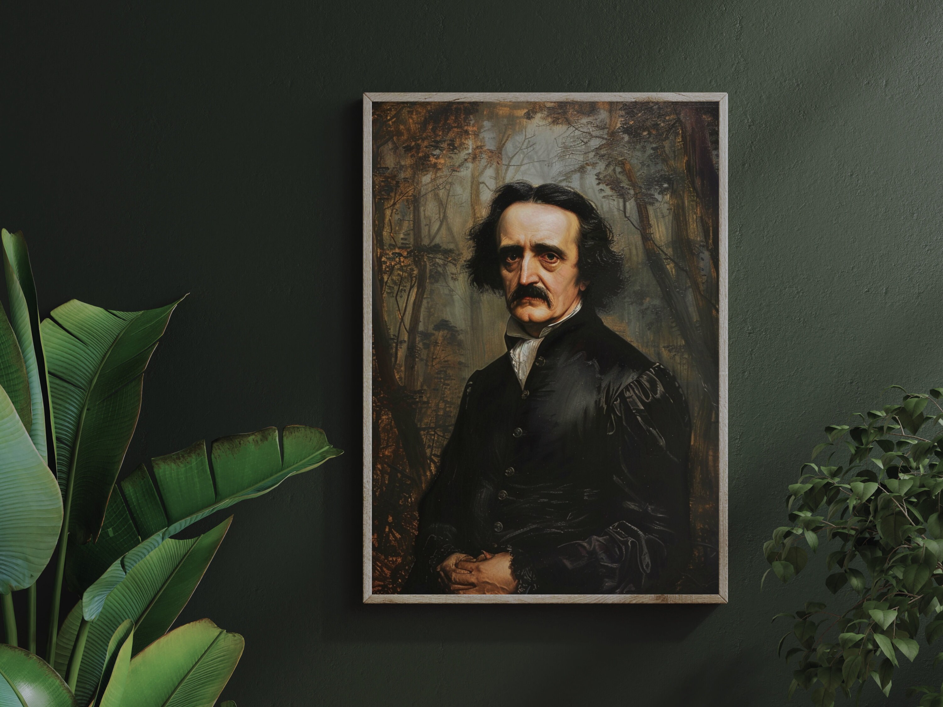 Printable Vintage EDGAR ALLAN POE Oil Painting | Download Art, Gothic ...