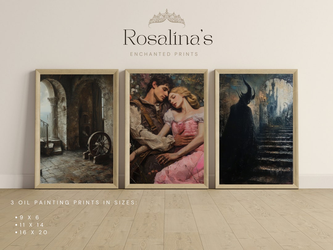 Printable Sleeping Beauty Vintage Fairytale Landscape Print, Maleficent ...