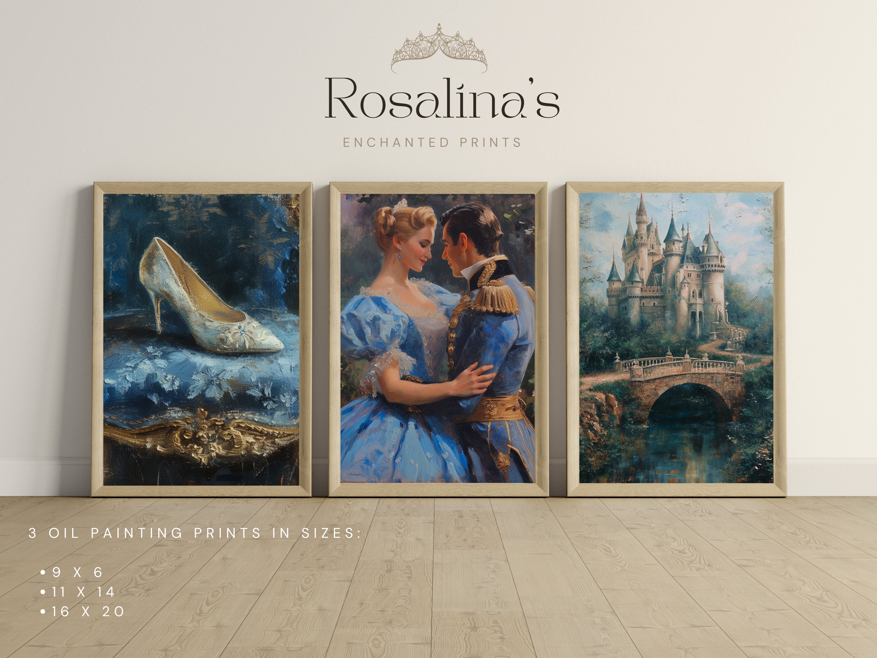 Printable Cinderella Landscape Oil Painting, Vintage Fairytale ...