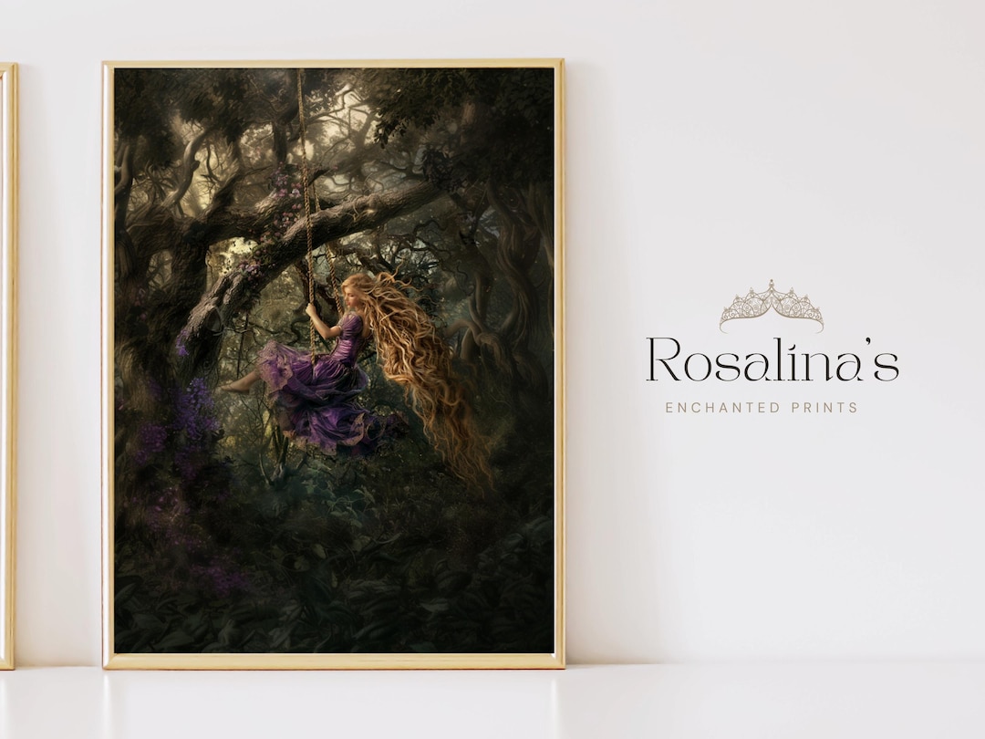 Printable Vintage Rapunzel Nature Fairytale Landscape Art Print ...