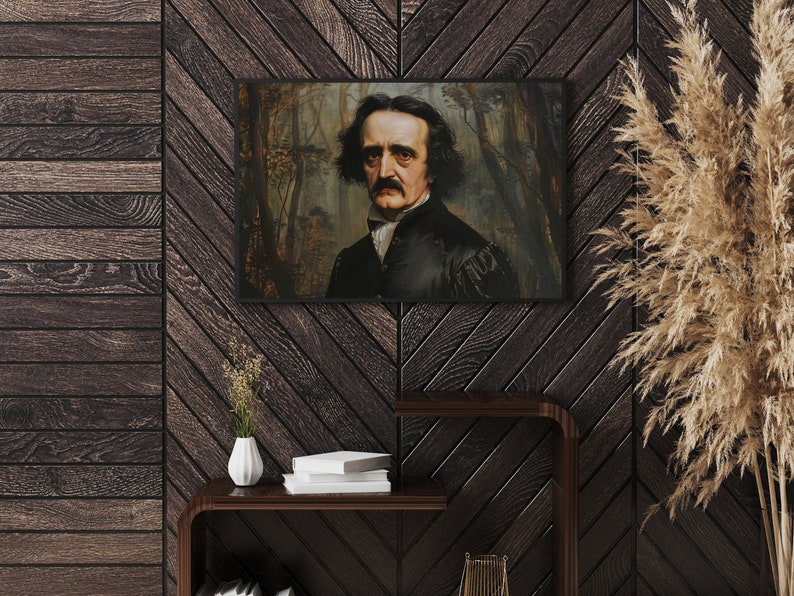Printable Vintage EDGAR ALLAN POE Oil Painting Download Art, Gothic ...