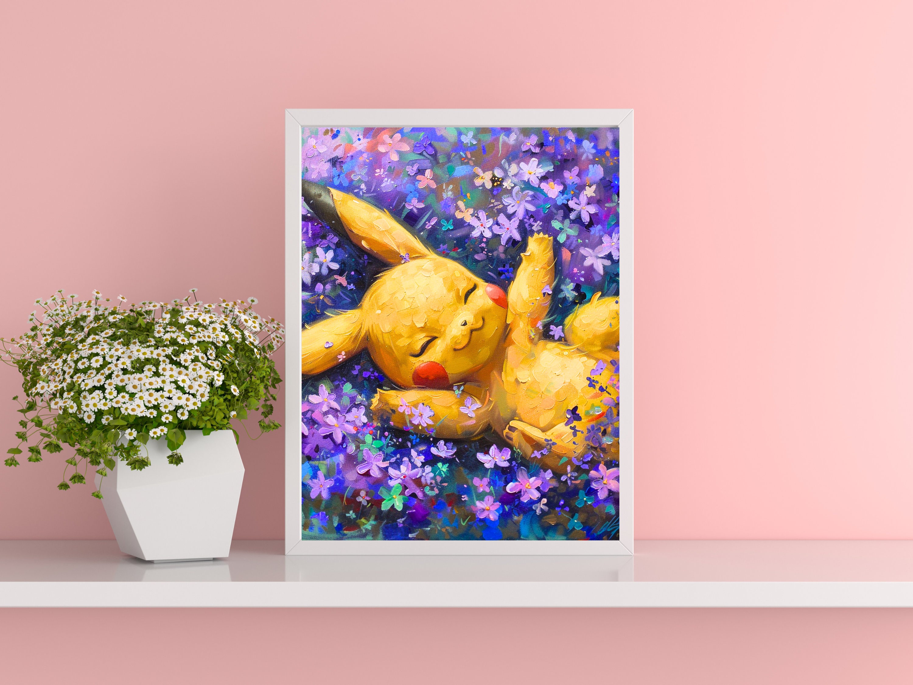 Printable POKEMON Oil Painting Set of 3 | Download Art, Spring Floral ...