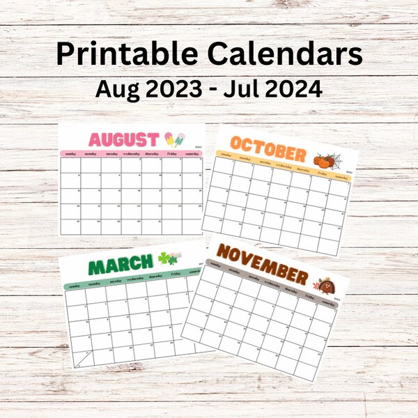 July 2024 Printable Calendar - Etsy
