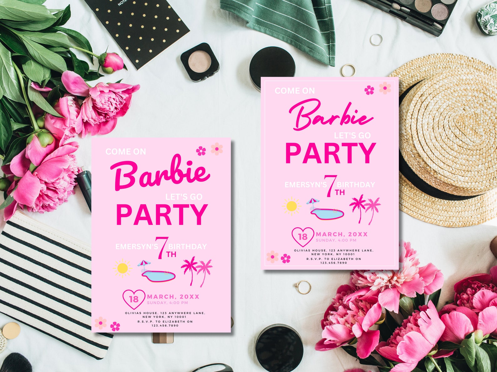 EDITABLE Birthday Invitation Template Printable Barbie - Etsy