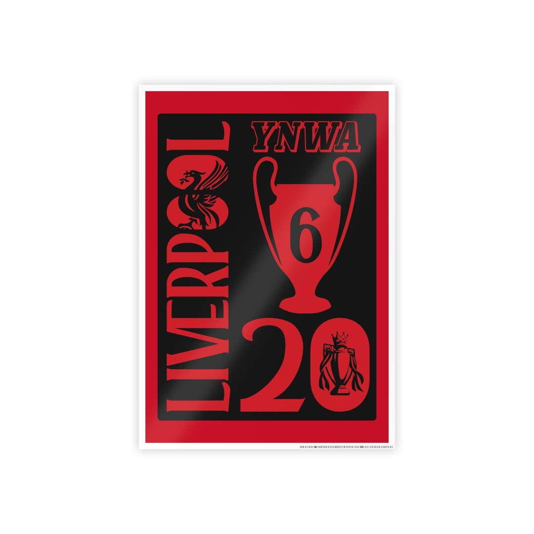 Liverpool 20 Titles Poster, YNWA Wall Art, Premier League Champions ...