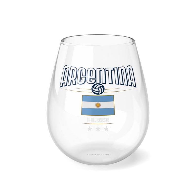 Argentina National Team Stemless Wine Glass, 11.75oz, Messi, La ...