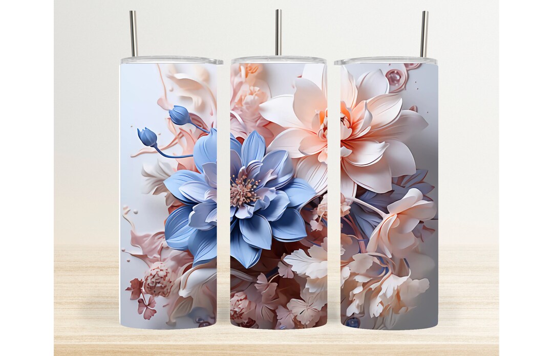 3D Flower Vase Wrap on White Background, Digital Printing, Digital ...
