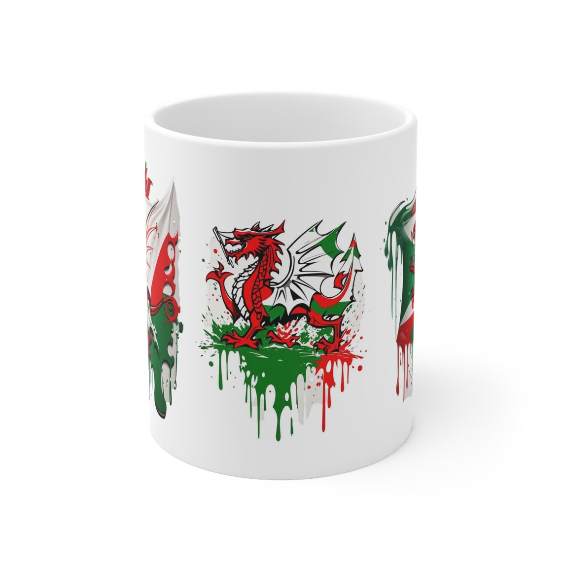 Welsh Mug, Red, Green and White, Welsh Flag, Wales Mug - Etsy UK