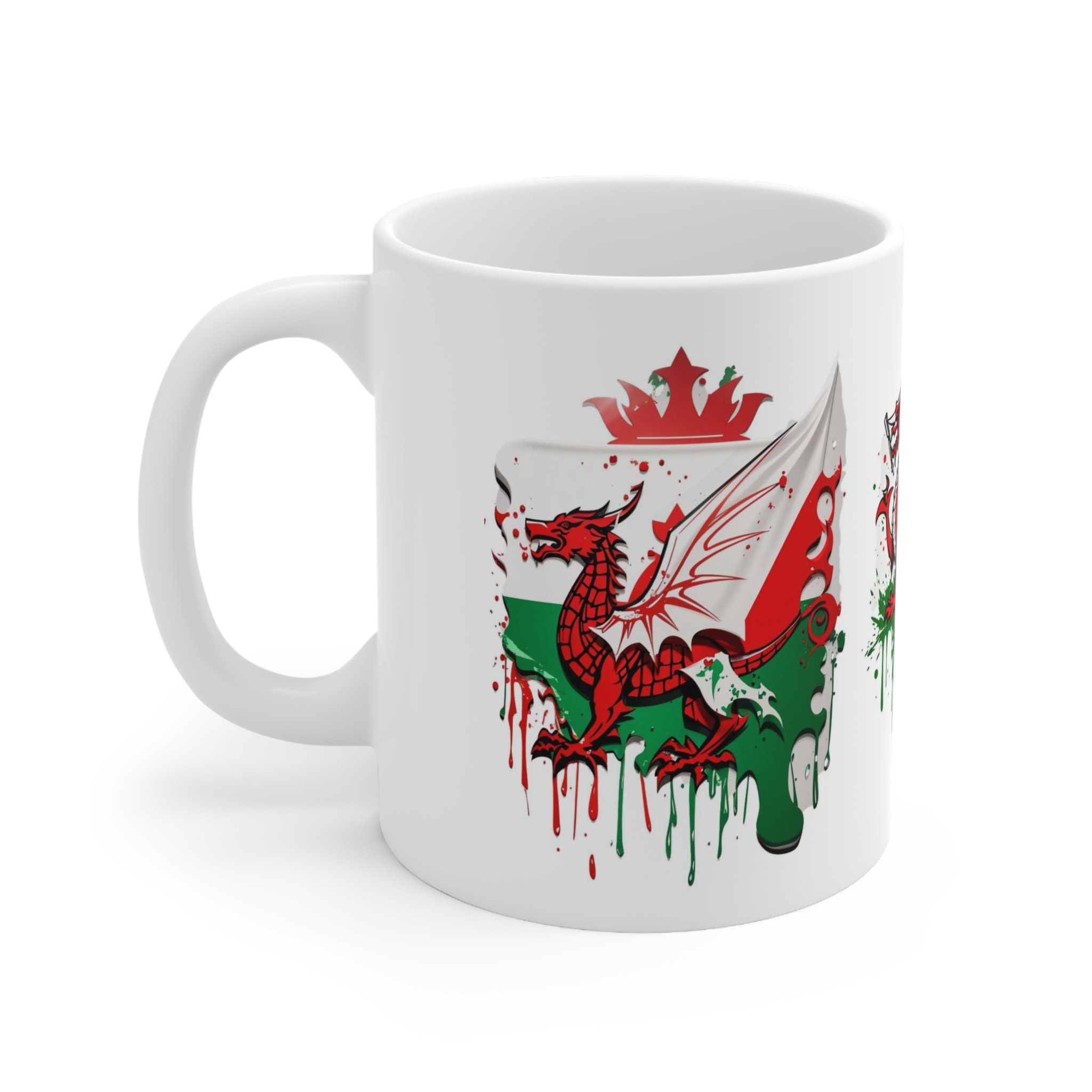 Welsh Mug, Red, Green and White, Welsh Flag, Wales Mug - Etsy UK