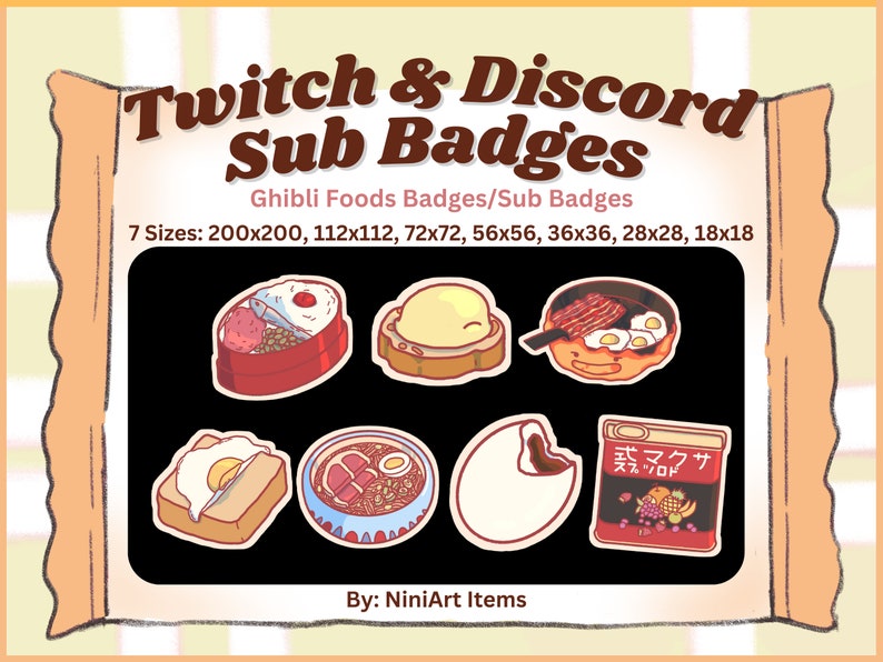 Ghibli Food Sub Badges | Twitch Emotes, Discord Emoji (digital Download ...