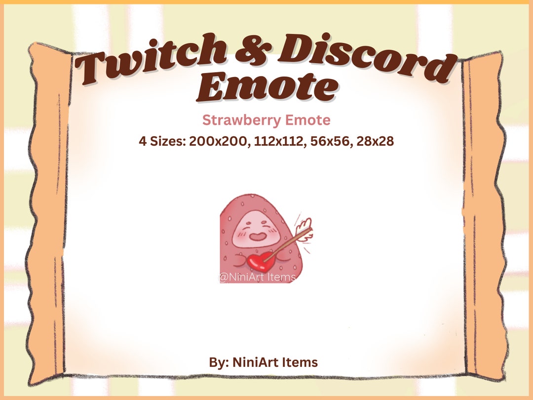 Cute Twitch Emote Strawberry Emotes Kawaii Strawberry Emote Cute Chibi ...