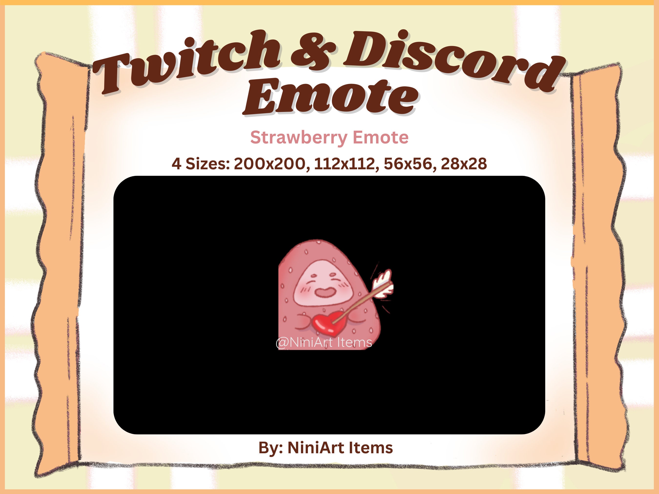Cute Twitch Emote Strawberry Emotes Kawaii Strawberry Emote Cute Chibi ...