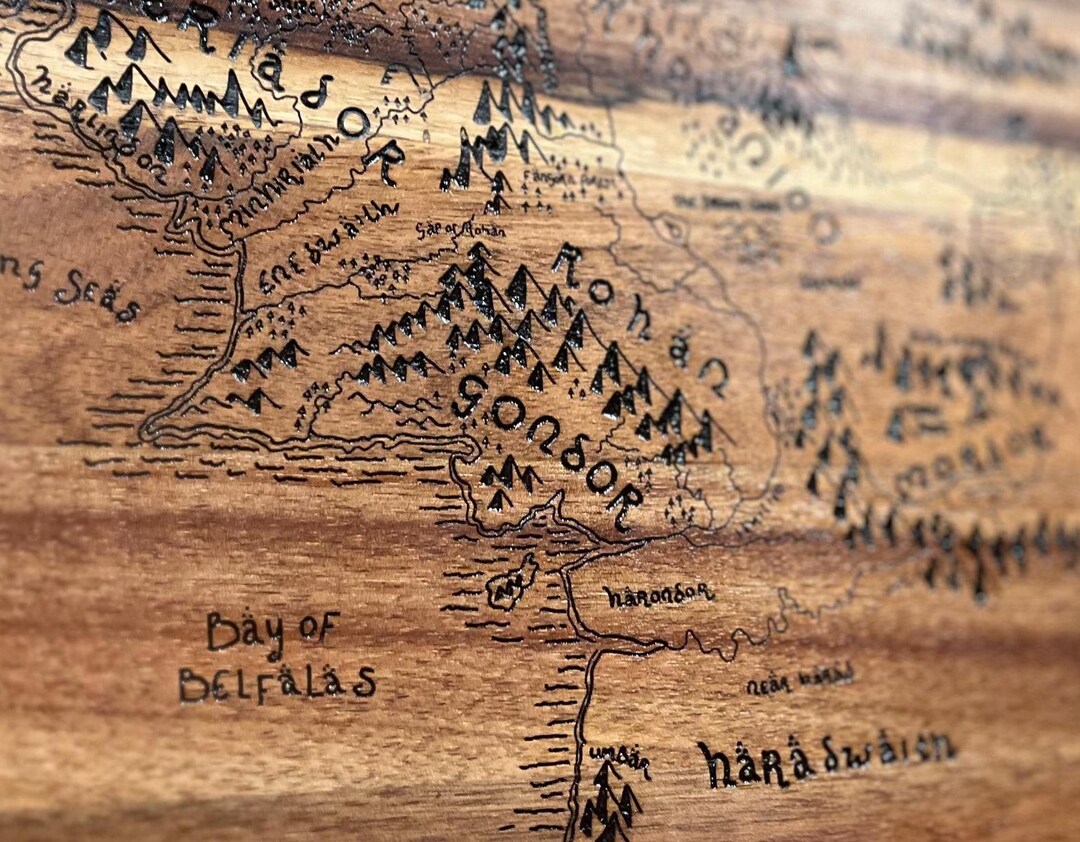 Middle-earth Engraved Cutting Board Lotr-inspired Charcuterie & Gift ...