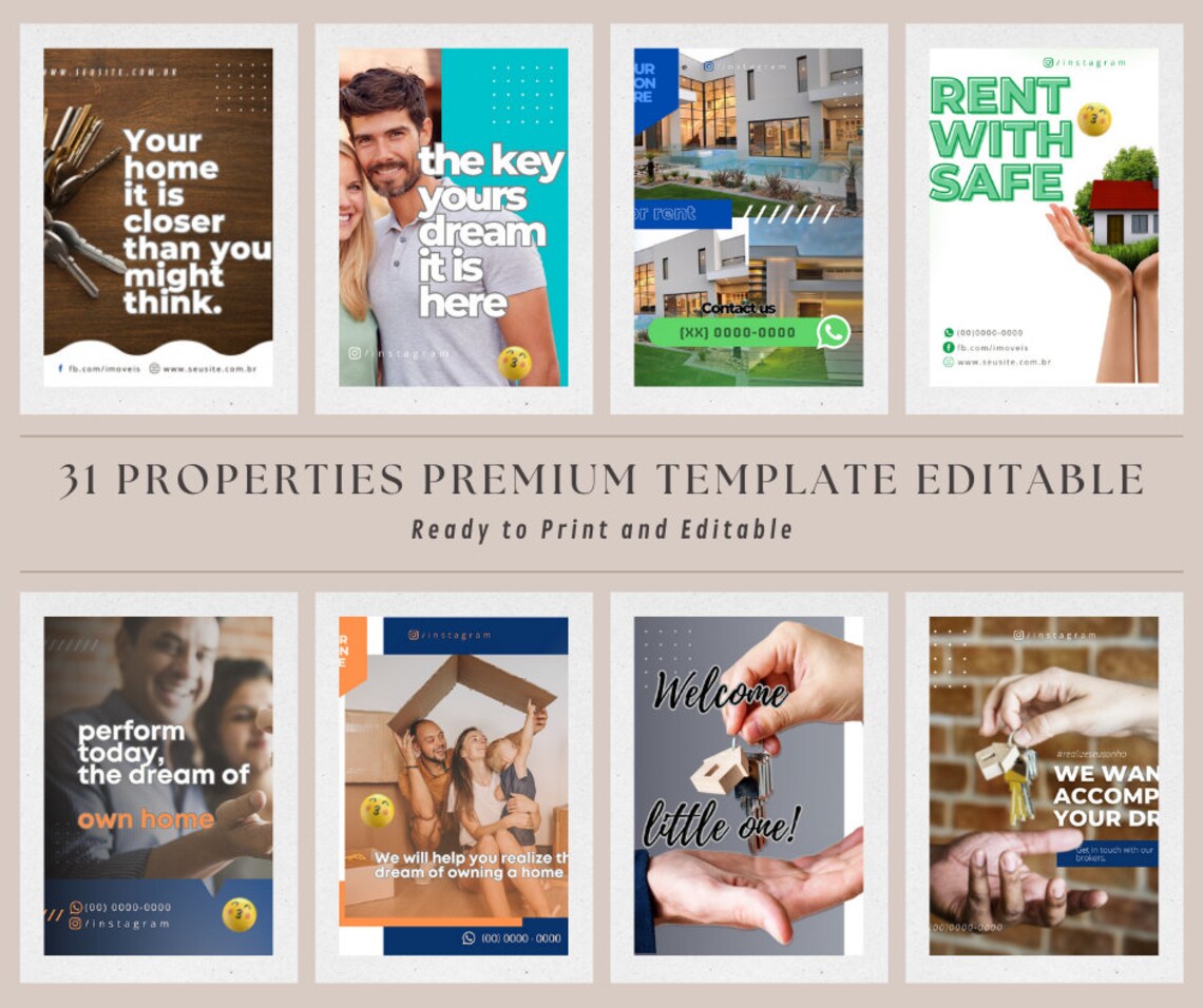 31 Premium Social Media Templates for Property Management | Social ...