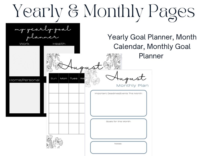 Minimalist Mid-year 2023 2024 Digital Planner Monthly, Weekly, and ...