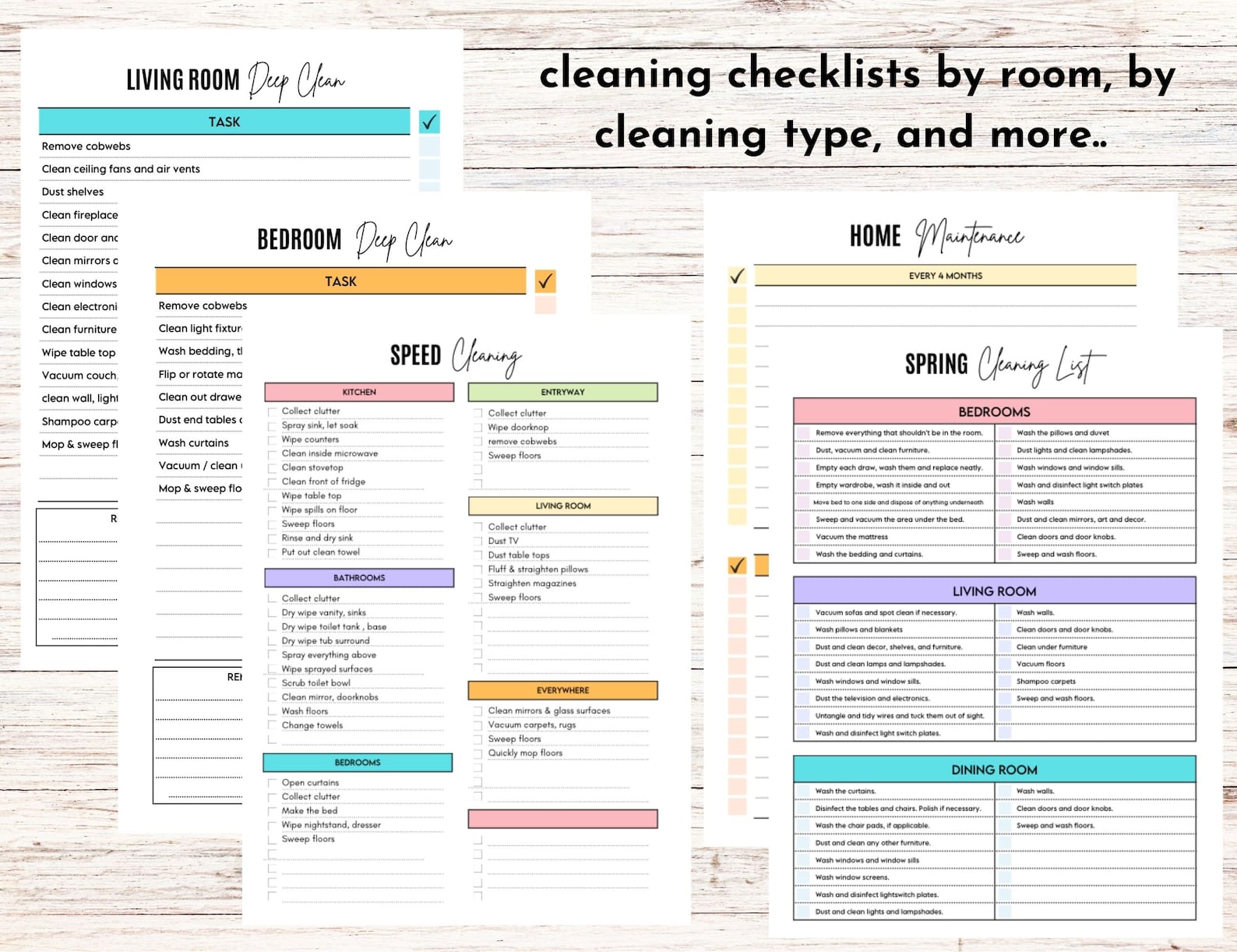 Printable Cleaning Checklist, Minimalistic Cleaning Schedule, House ...