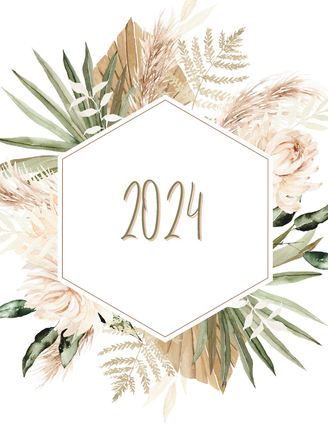 Boho Aesthetic Digital Planner - 2024 - Etsy