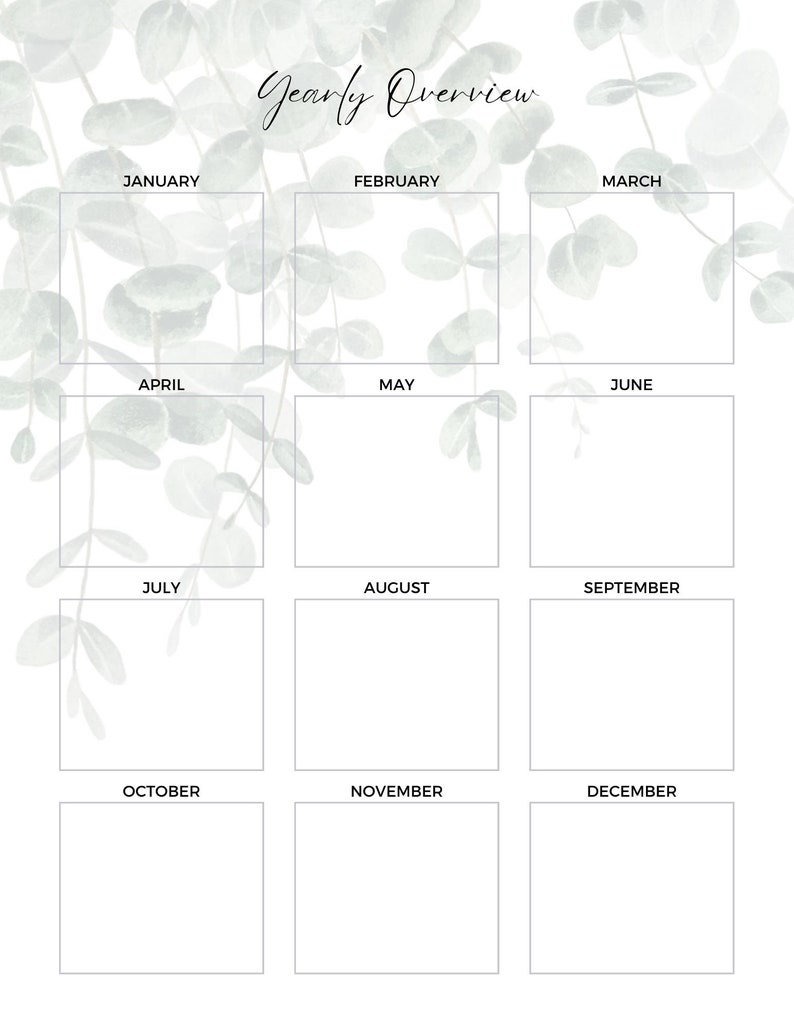 2024 Elegant Eucalyptus Planner Weekly View - Etsy