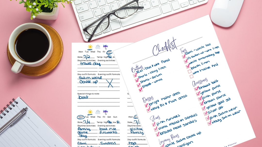 The Travel Capsule Wardrobe Planner & Worksheet - Etsy