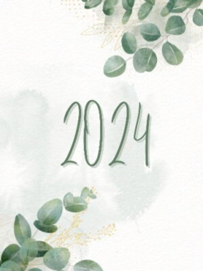 2024 Elegant Eucalyptus Planner Weekly View - Etsy
