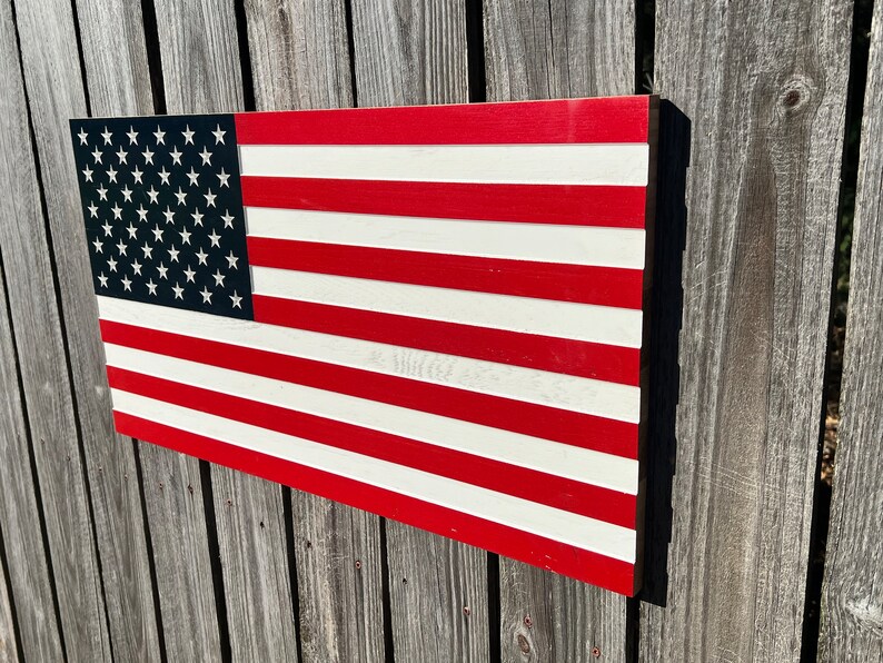 Oak American Flag, USA, Stars and Stripes - Etsy