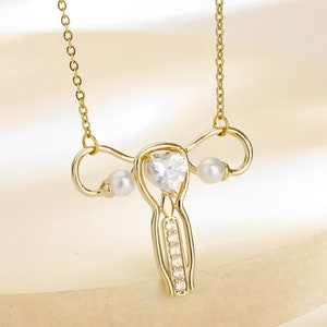 Custom Birthstone Uterus Necklace, Feminist/celebrating Womenhood ...