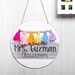 Boho Rainbow Teacher Door Sign With Custom Name, Personalized Name ...