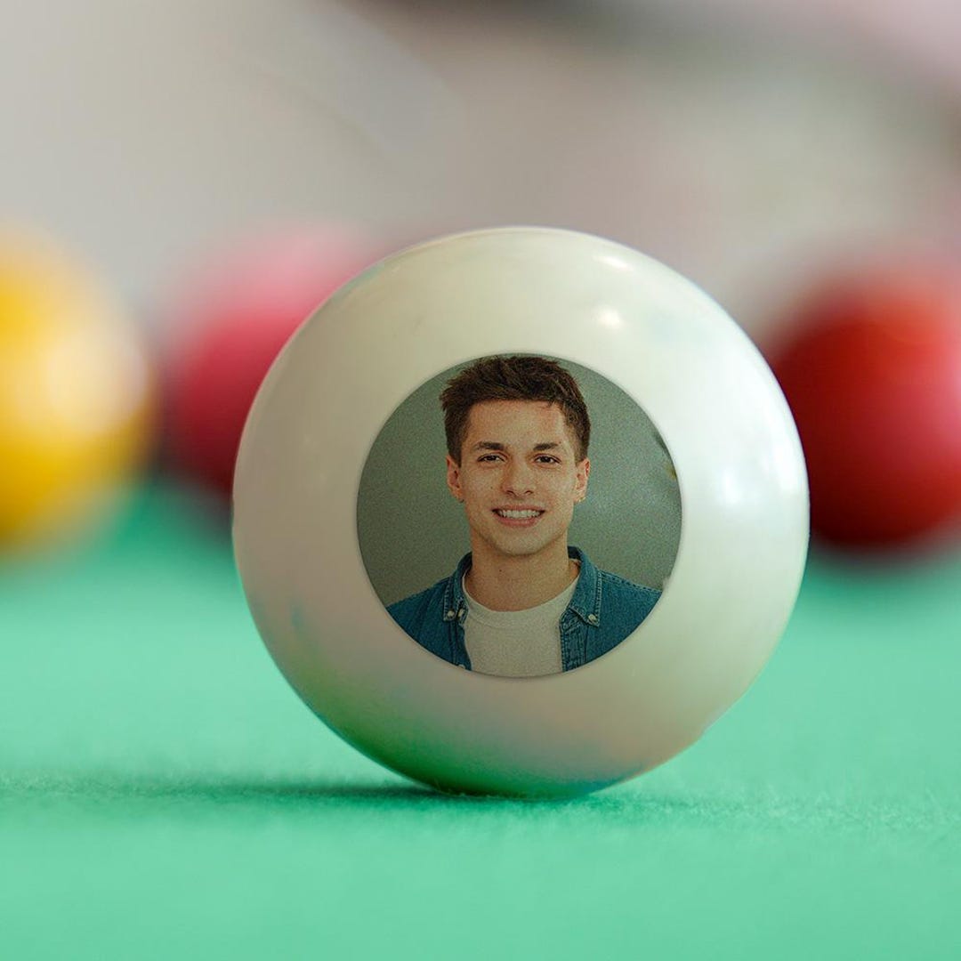 Personalized Billiards Cue Ball With Custom Photo, Unique Pool Player ...