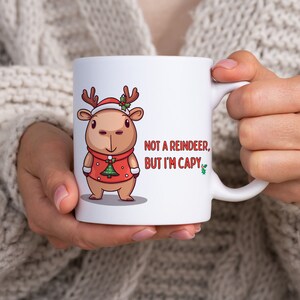 Christmas Reindeer Capybara Mug, Christmas Capybara Themed11oz Ceramic ...