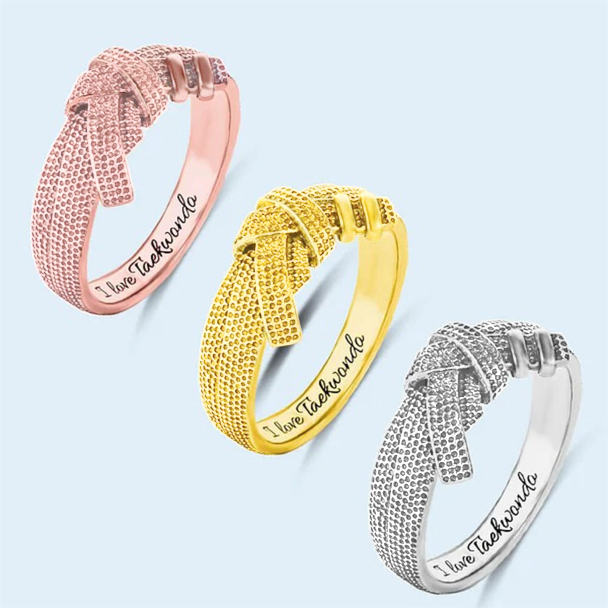 Personalized Martial Art Belt Ring | Silver Karate, Taekwondo & Judo ...